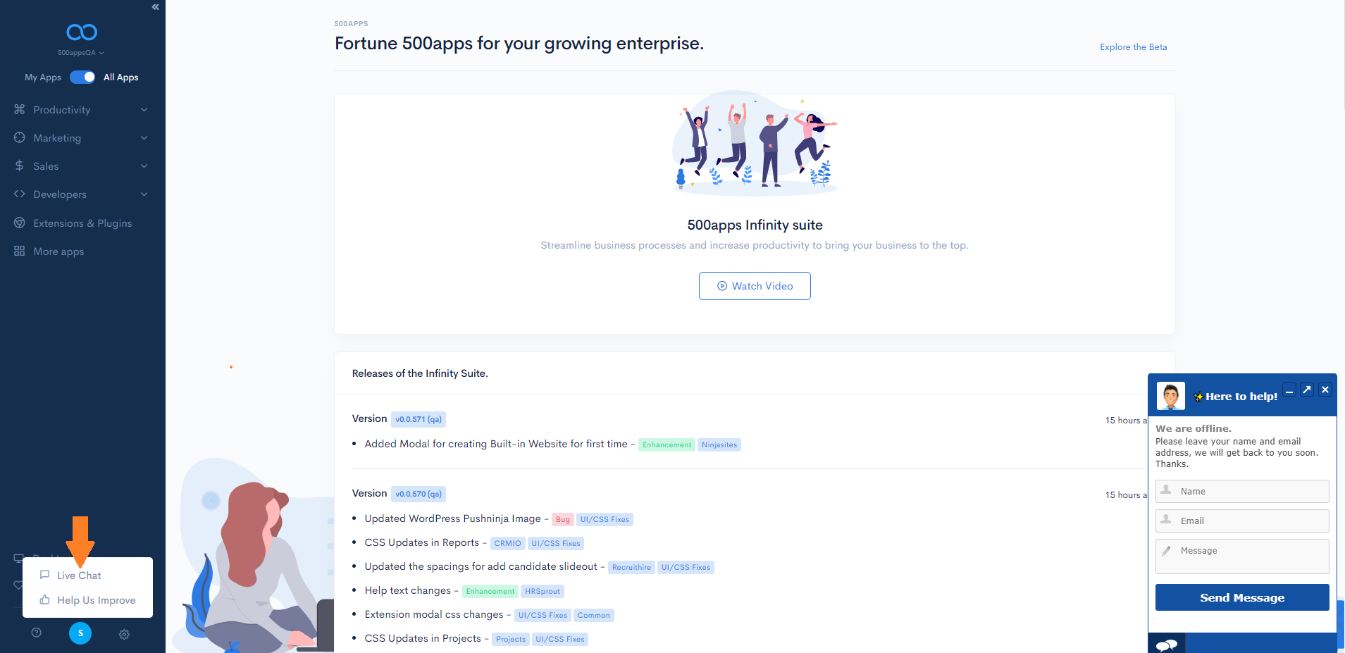 GitHub - agilecrm/500apps-public-gtm-ninjachat